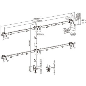 Suport TV / Monitor SBOX LCD-352/6-2, 17 - 32 inch, negru, suport birou ...