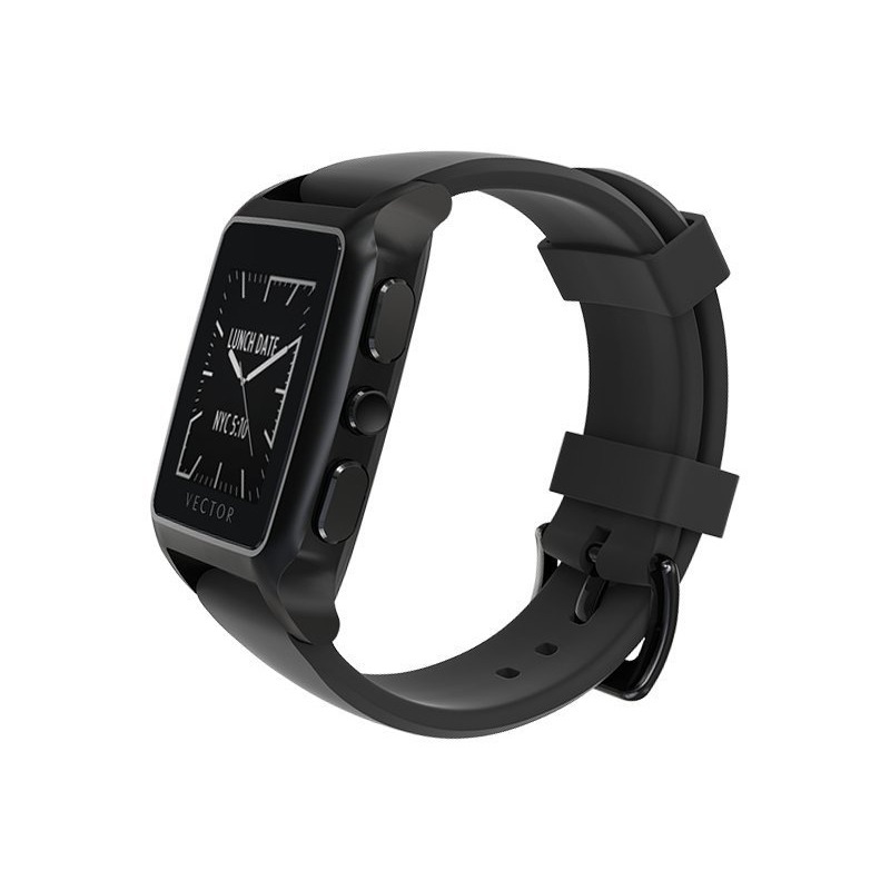 SmartWatch Vector Meridian Flat negru, curea silicon negru, marimea M ...