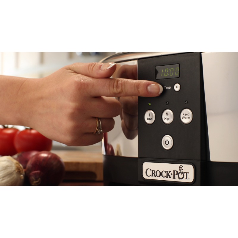Crock-Pot Slow cooker, control digital, 5.7L, Argintiu - PC Garage