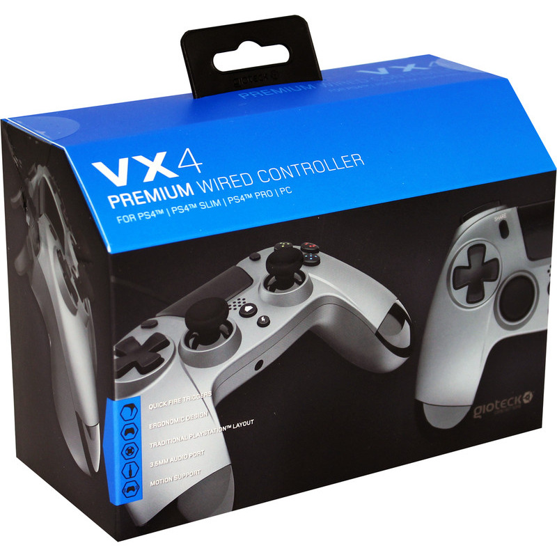 Controller Gioteck VX4 Wired Titanium Grey pentru PC si PS4 - PC Garage
