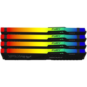 Memorie Kingston FURY Beast RGB 128GB DDR5 5600MHz CL40 Quad Channel Kit - PC Garage