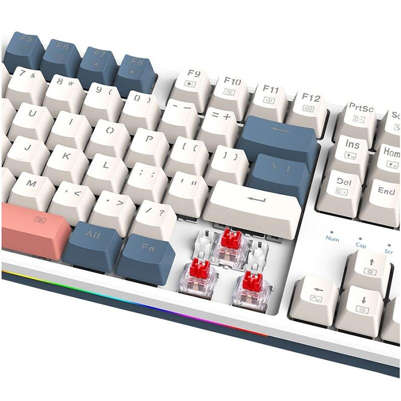 Tastatura Gaming Redragon Trundle RGB White Red Switch Mecanica - PC Garage