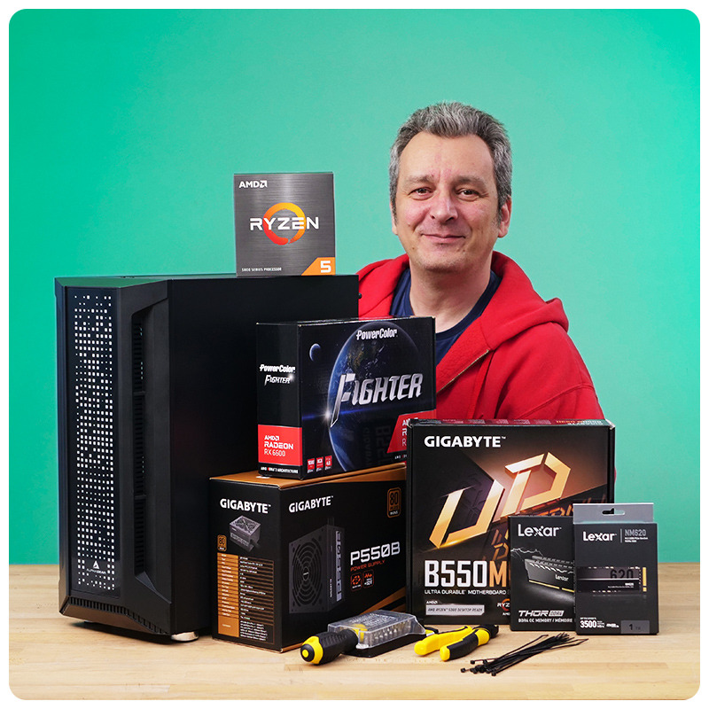 PC Gaming ZMEU Do It Yourself KIT, AMD Ryzen 5 5600 3.5GHz, 16GB DDR4 ...