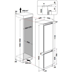 Combina frigorifica Whirlpool incorporabila ART 9812 SF E, 306 L, Clasa ...