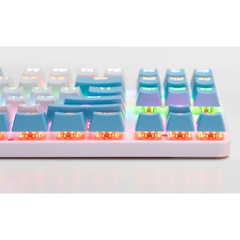 Tastatura Gaming QwertyKey K400 White Ocean RGB Mecanica Red Switch ...