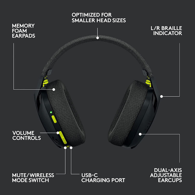 Casti Gaming Logitech G435 Lightspeed Wireless Black - PC Garage