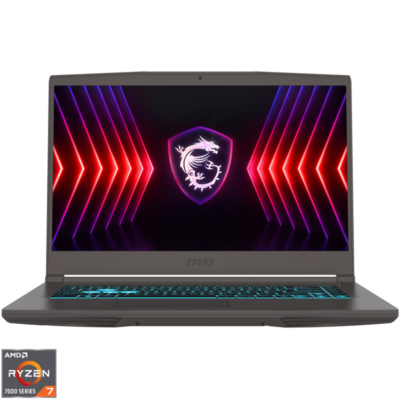 Laptop MSI Gaming 15.6'' Thin A15 B7VF, FHD 144Hz, Procesor AMD Ryzen ...