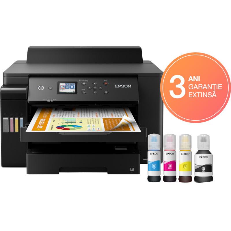 Imprimanta Epson EcoTank L11160, InkJet, Color, Format A3+, Retea, WiFi ...