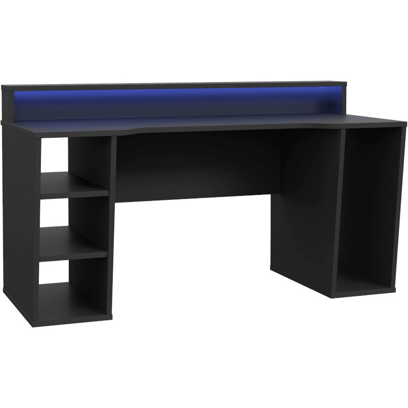 Birou Gaming Kring Juego, Iluminare LED, Black - PC Garage