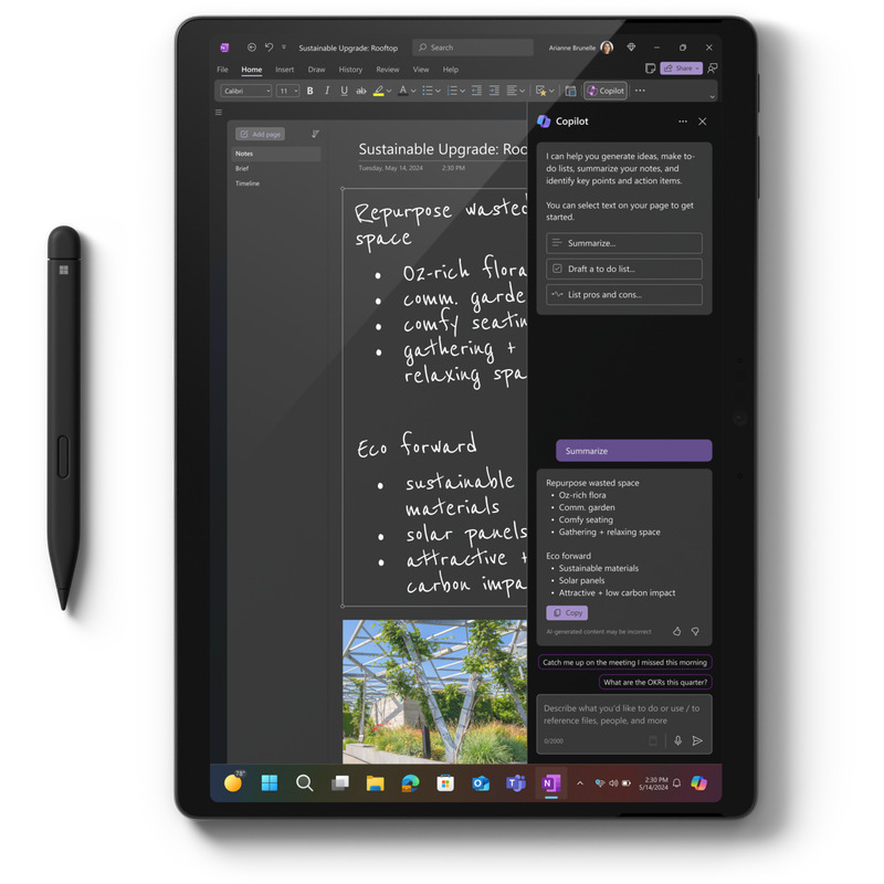 Tableta Microsoft 13" Surface Pro Copilot, Snapdragon X Elite, 16GB ...