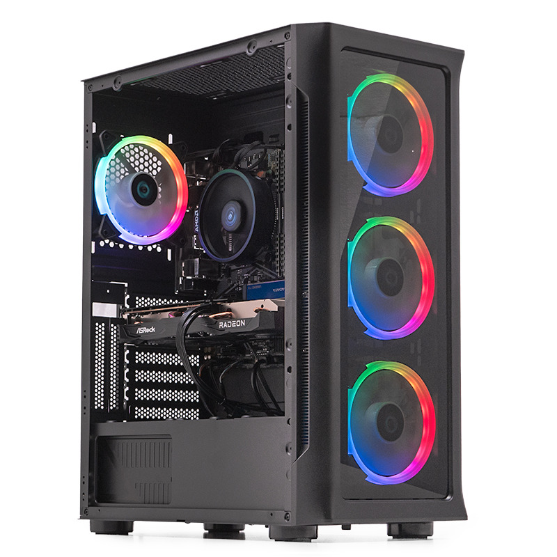 PC Gaming ZMEU Legendar Pro, AMD Ryzen 5 5500 3.6GHz, 16GB DDR4, 1TB SSD, RX 6600 8GB GDDR6 - PC ...